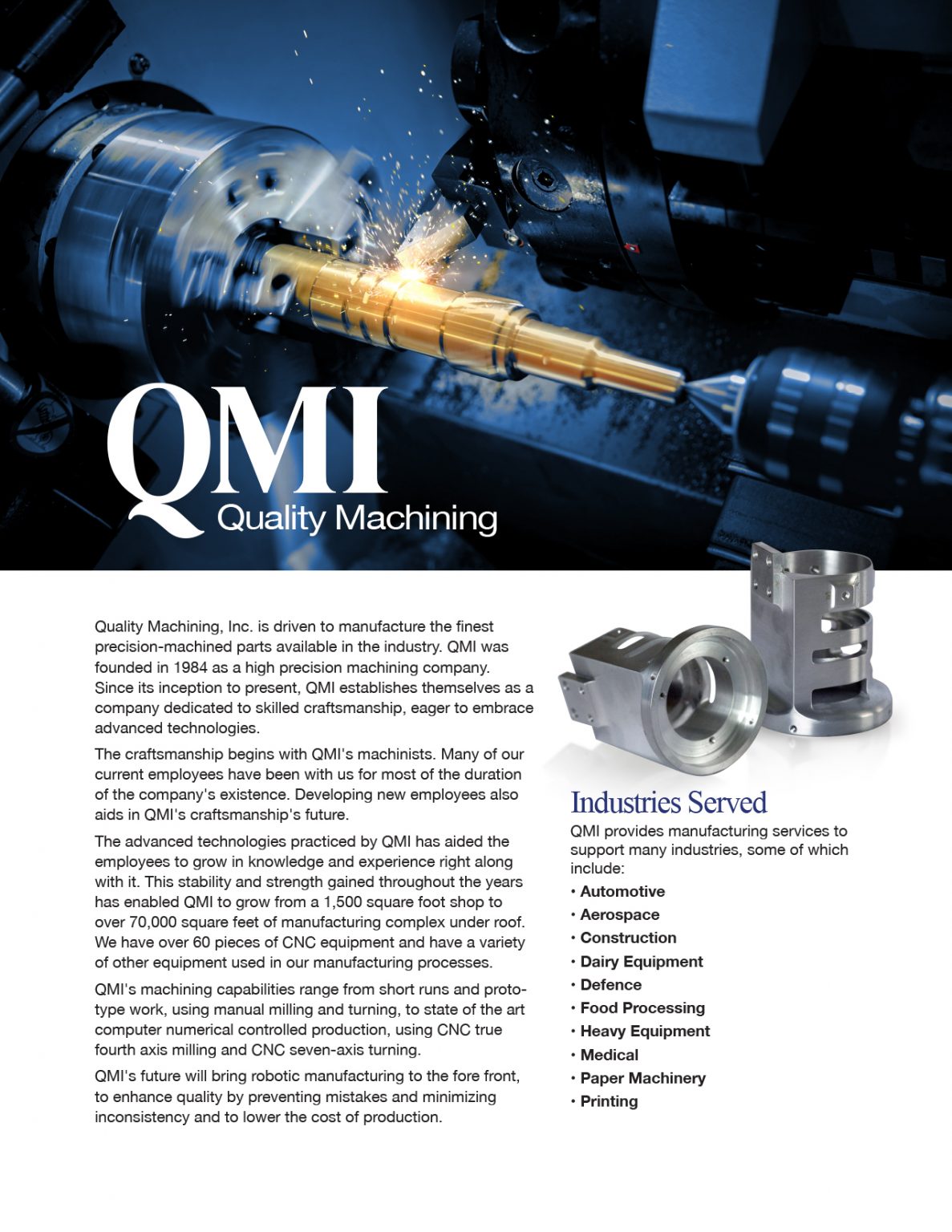 Brochure – Quality Machining, Inc.