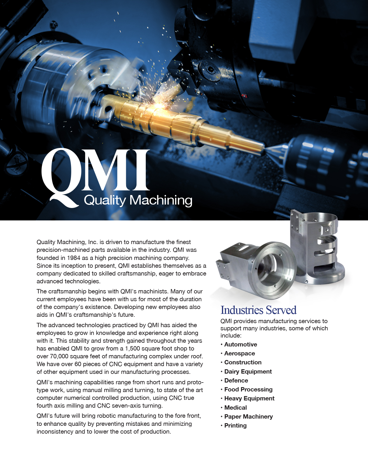 Brochure – Quality Machining, Inc.